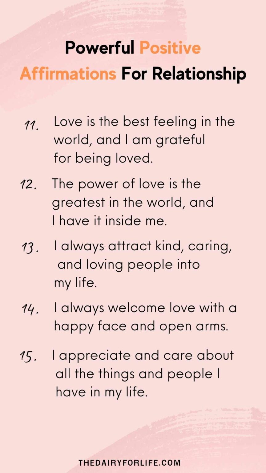 50+ Most Powerful Positive Affirmations For Relationships & Love