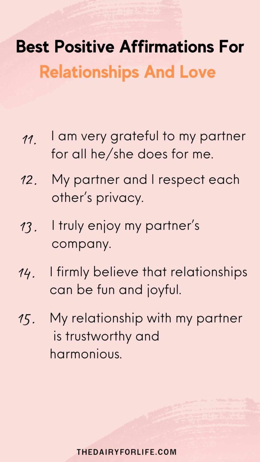 50+ Most Powerful Positive Affirmations For Relationships & Love