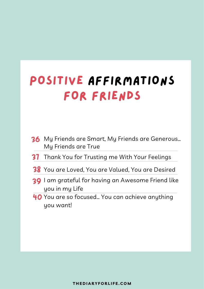 50+ Powerful Positive Affirmations For Friends & Relationships ...