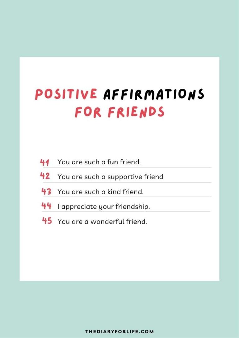 50+ Powerful Positive Affirmations For Friends & Relationships ...