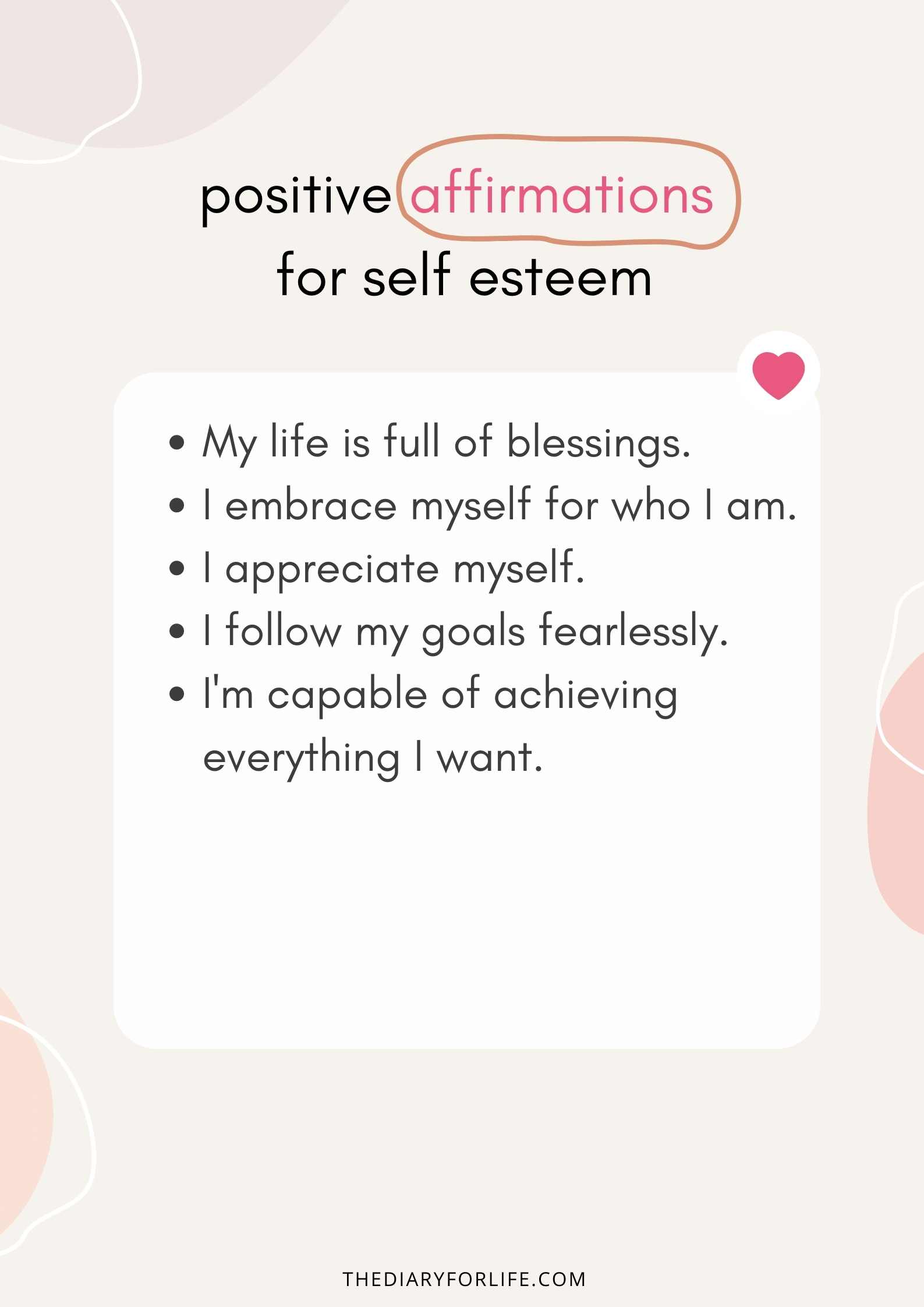 70+ Powerful Positive Affirmations For Self Esteem