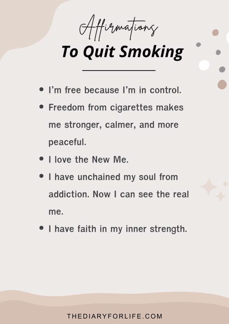 95 Powerful Affirmations To Quit Smoking – ThediaryforLife