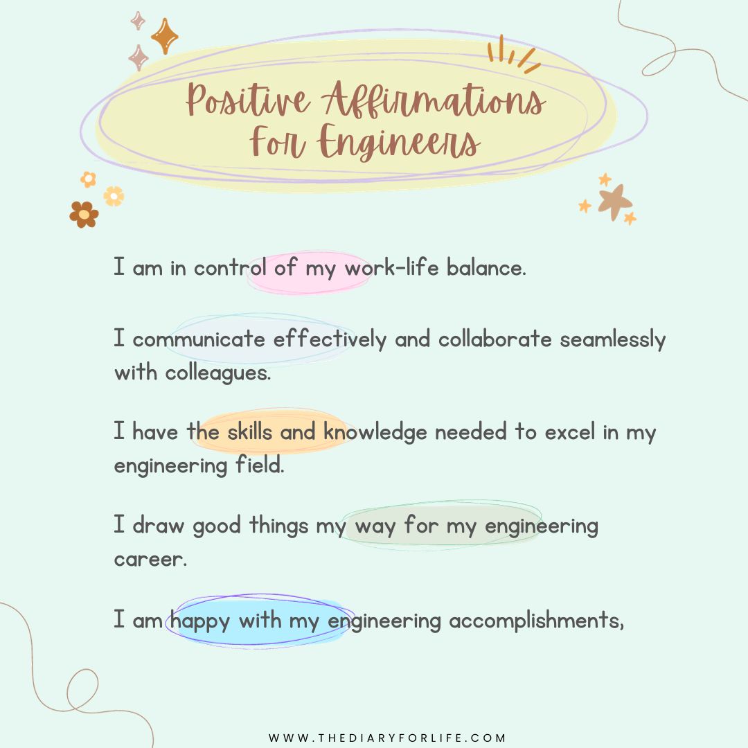 50 Positive Affirmations For Engineers - ThediaryforLife
