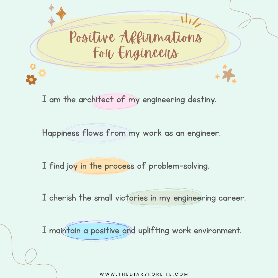 50 Positive Affirmations For Engineers - ThediaryforLife